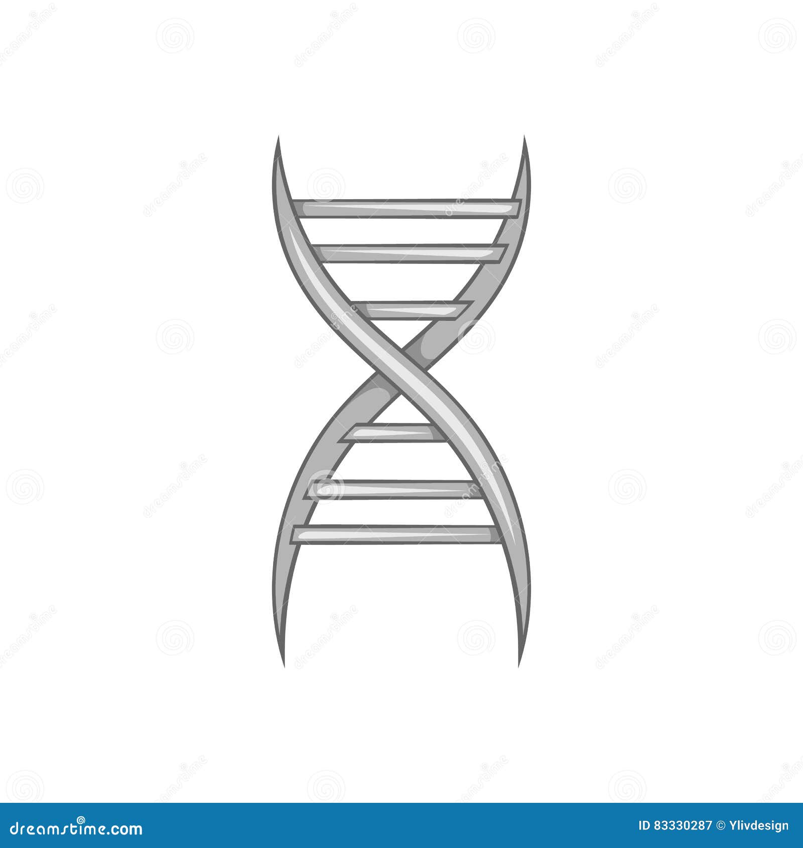 DNA Strand Icon, Black Monochrome Style Stock Vector - Illustration of ...