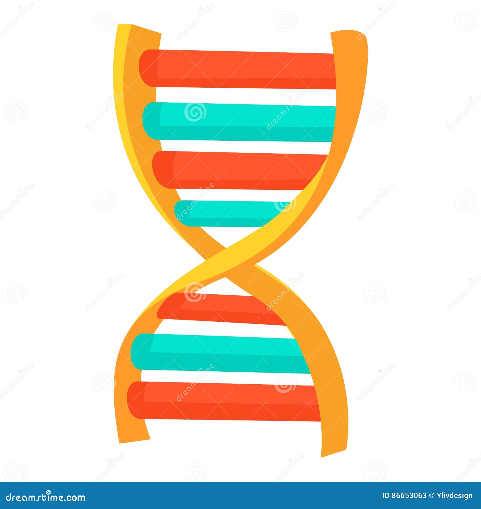 DNA Strand Icon, Cartoon Style Stock Vector - Illustration of digital ...