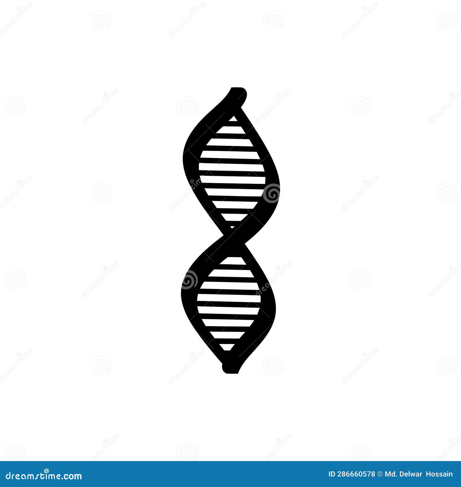 DNA Strand Icon. Black Outline Icon Of A Of DNA Molecule Structure ...