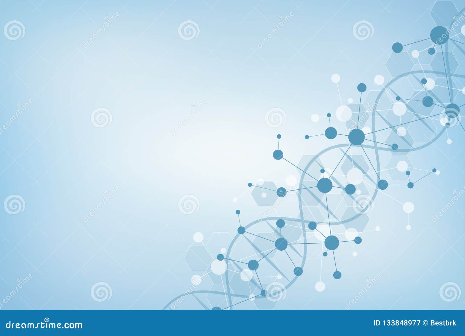 DNA Strand And Molecular Structure. Genetic Engineering Or Laboratory ...