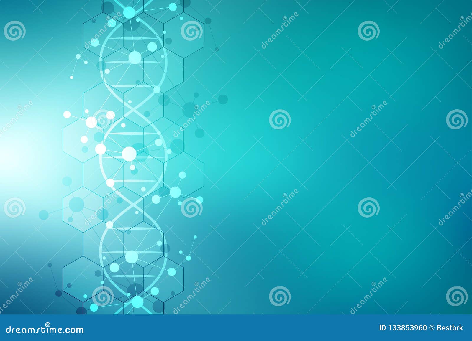 DNA Strand And Molecular Structure. Genetic Engineering Or Laboratory ...