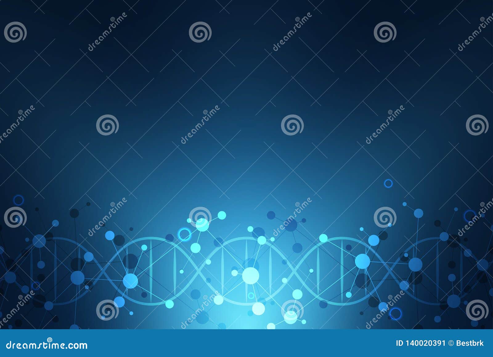 DNA Strand And Molecular Structure. Genetic Engineering Or Laboratory ...