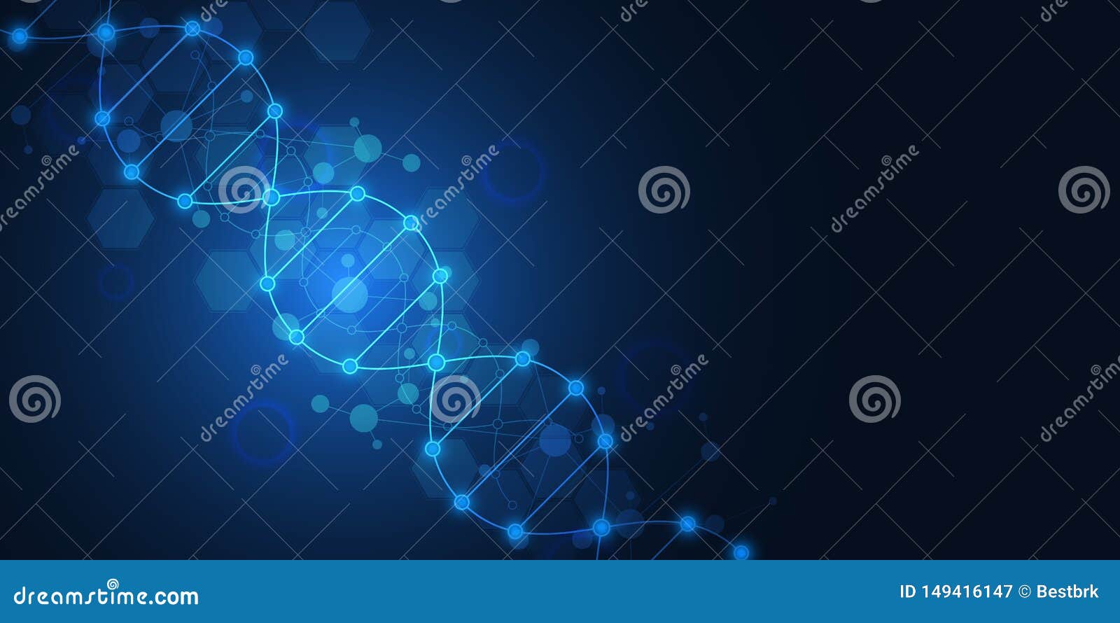 DNA Strand and Molecular Structure. Genetic Engineering or Laboratory ...