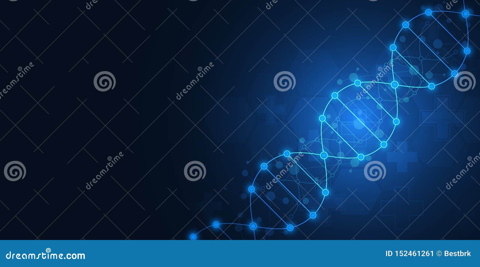 DNA Strand and Molecular Structure. Genetic Engineering or Laboratory ...