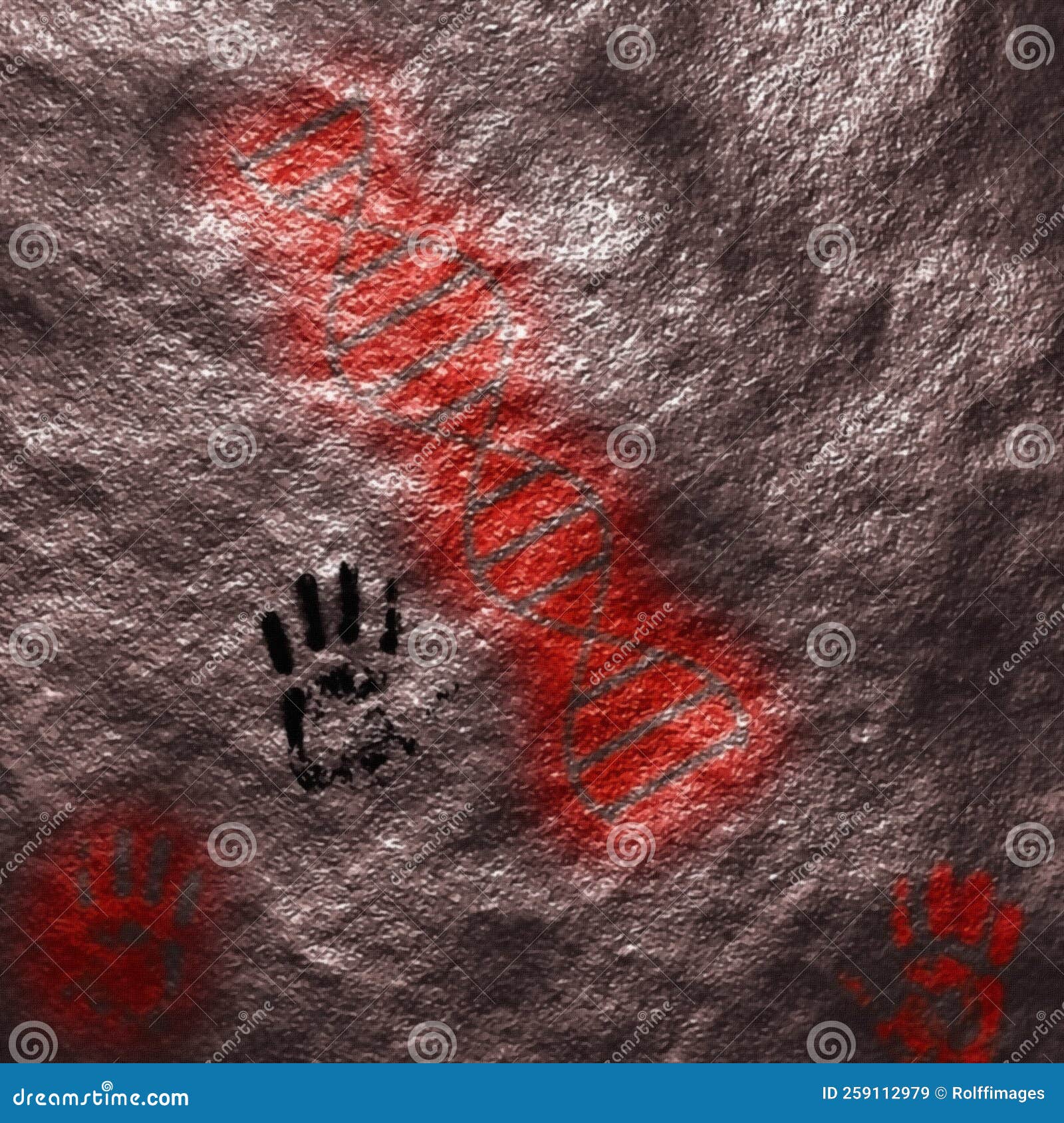 DNA Strand and Palm Hand Marks Stock Illustration - Illustration of ...