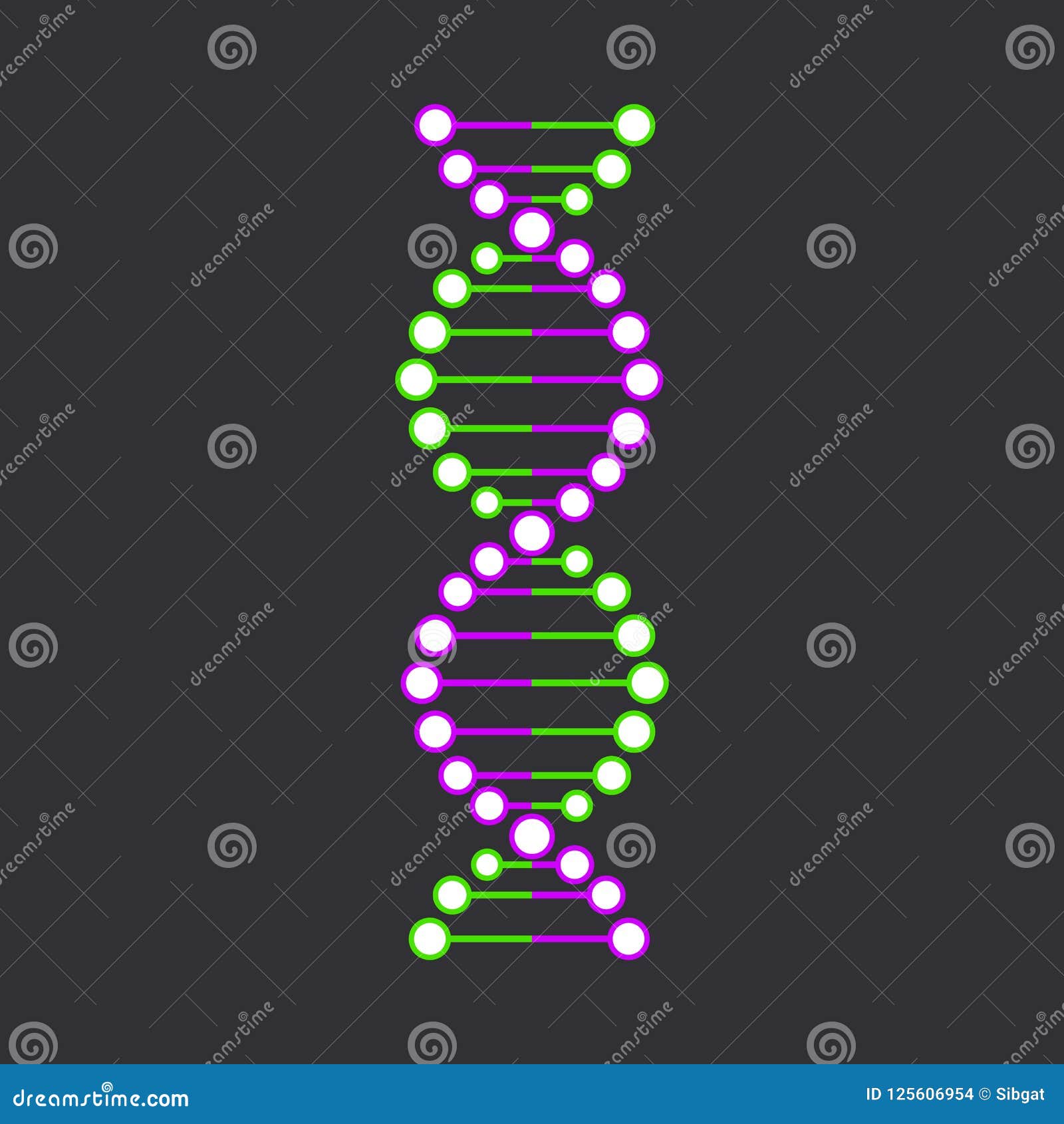 DNA Strand Symbol. Isolated on Black Background Stock Vector ...