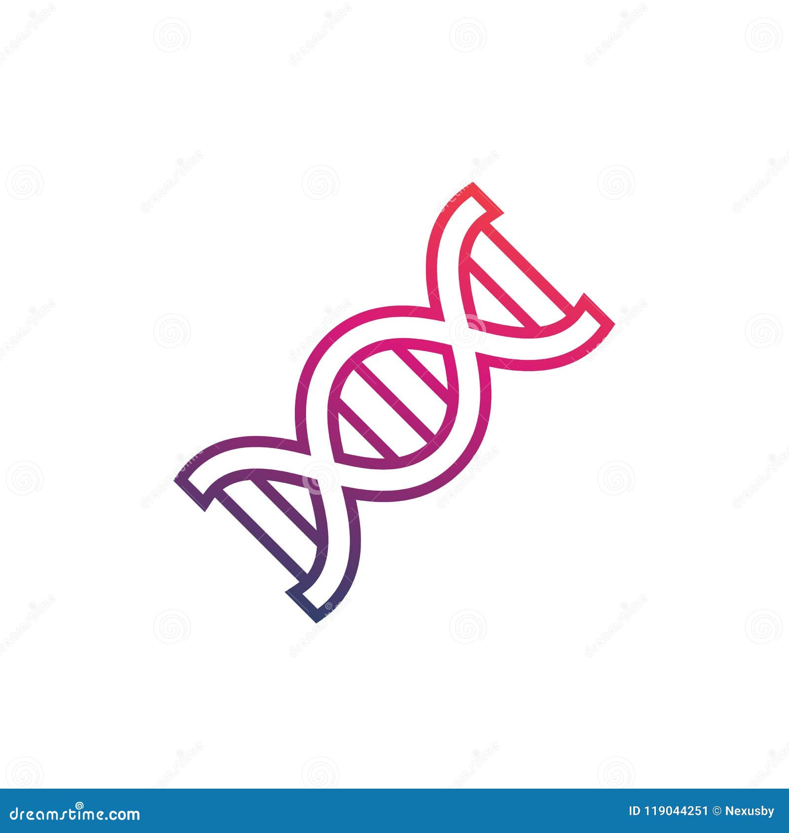 Dna Strand Vector Icon on White Stock Vector - Illustration of contour ...
