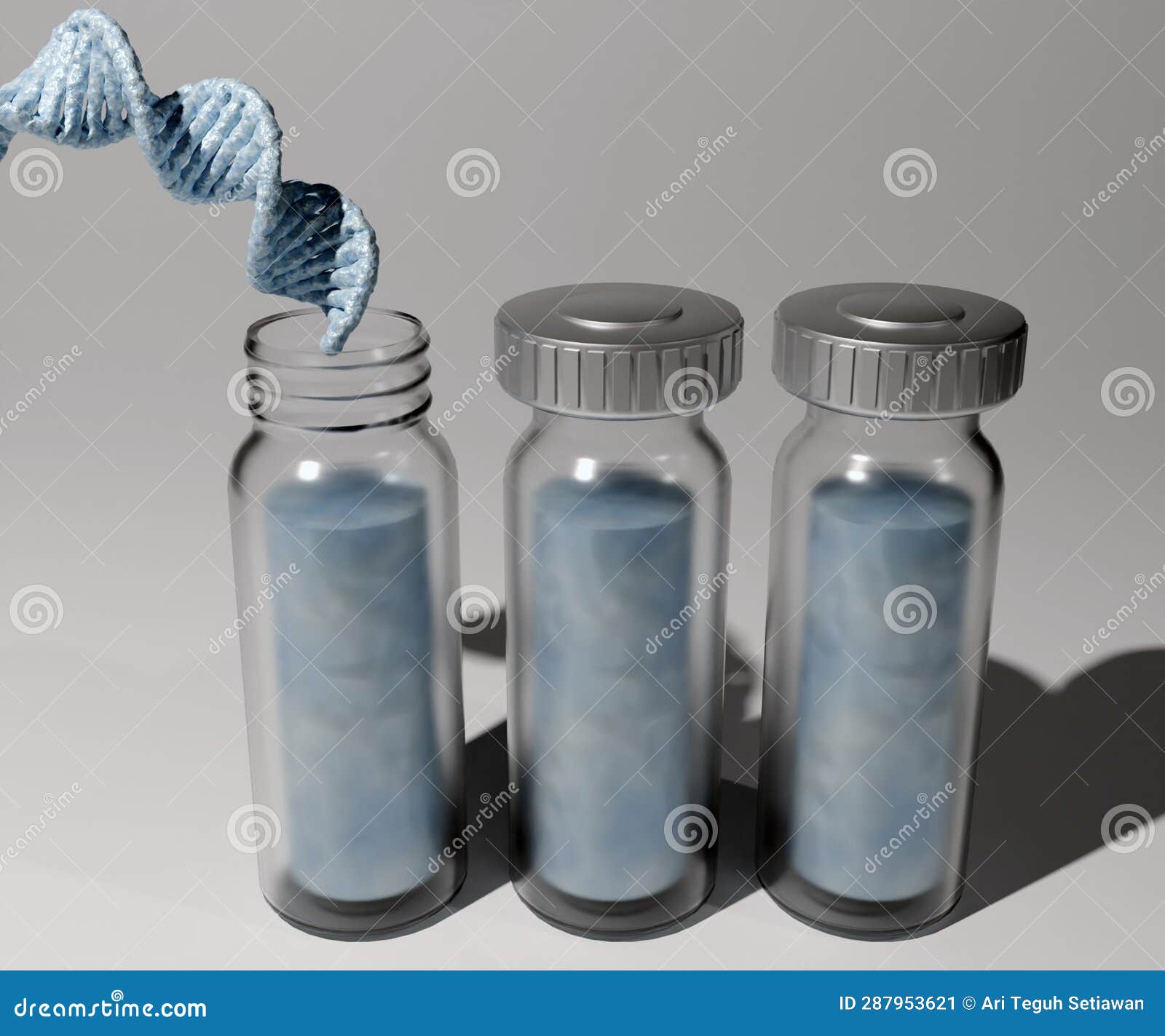 DNA Strand in the Vial Bottles with the Liquid Inside Stock ...
