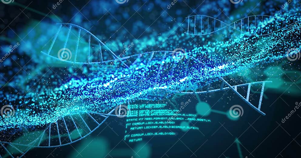 DNA Strands and Binary Coding, Scientific Data Processing Image Stock Photo - Image of ...