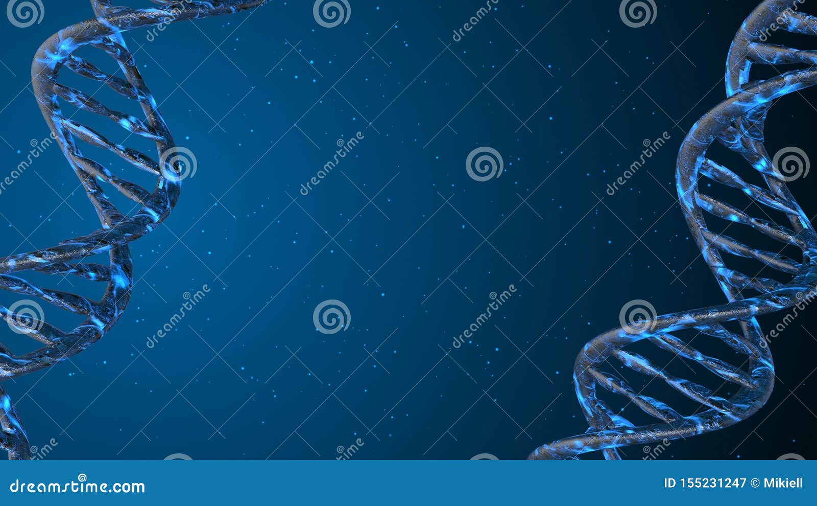 DNA Strands on Blue Background Stock Illustration - Illustration of ...