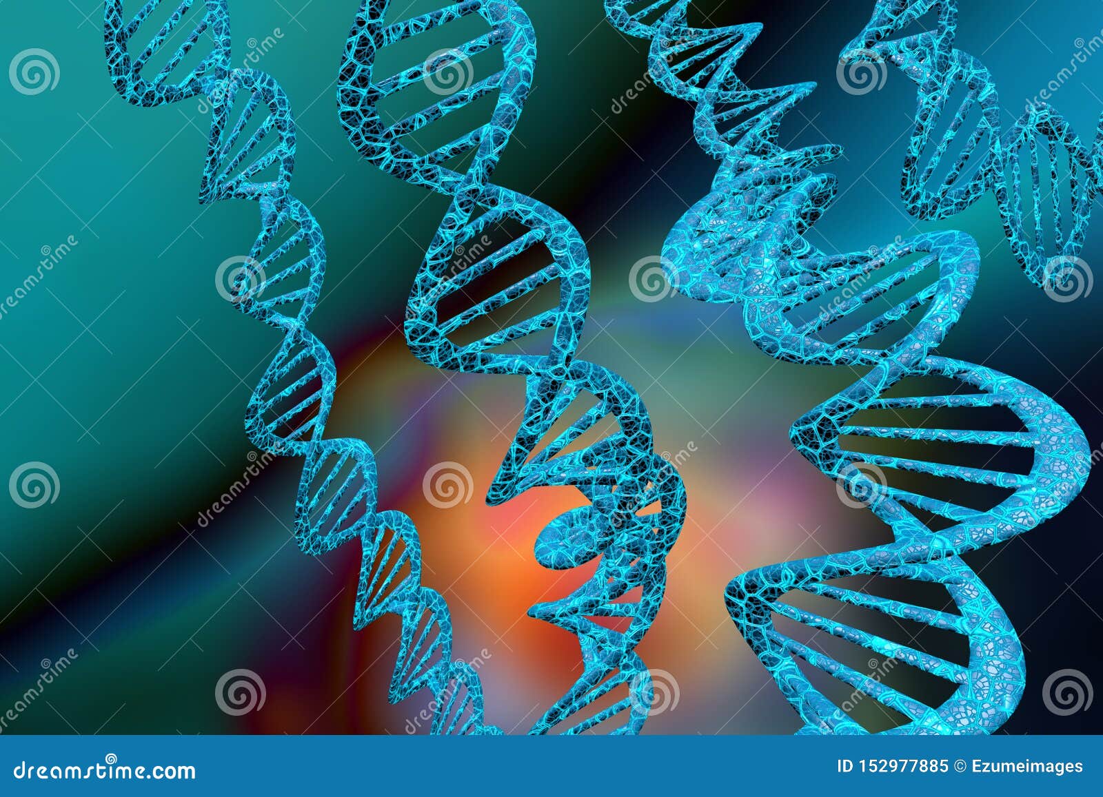 DNA Strands 3D Illustration Stock Illustration - Illustration of ...