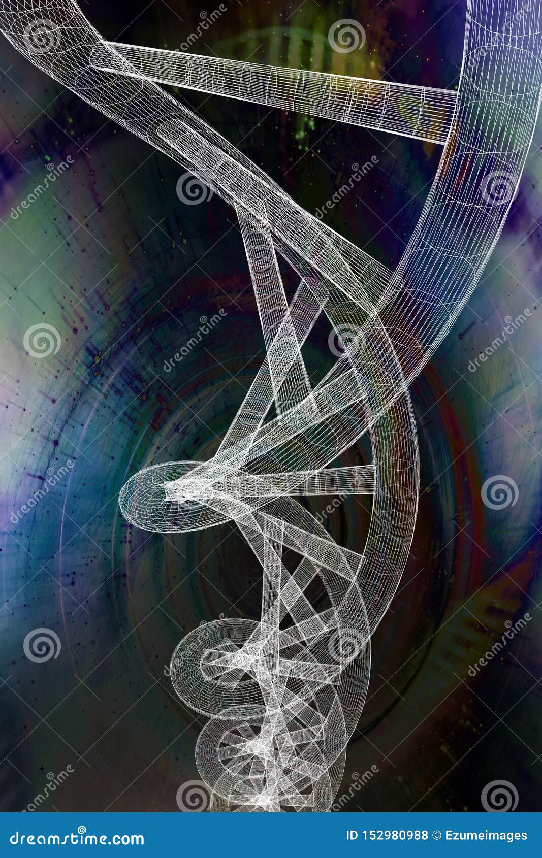 DNA Strands 3D Illustration Stock Illustration - Illustration of acid ...