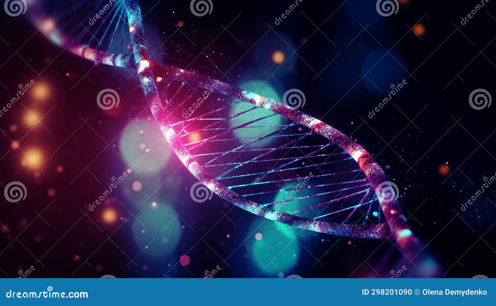 Biochemistry Background Concept With High Tech Dna Molecule Royalty ...