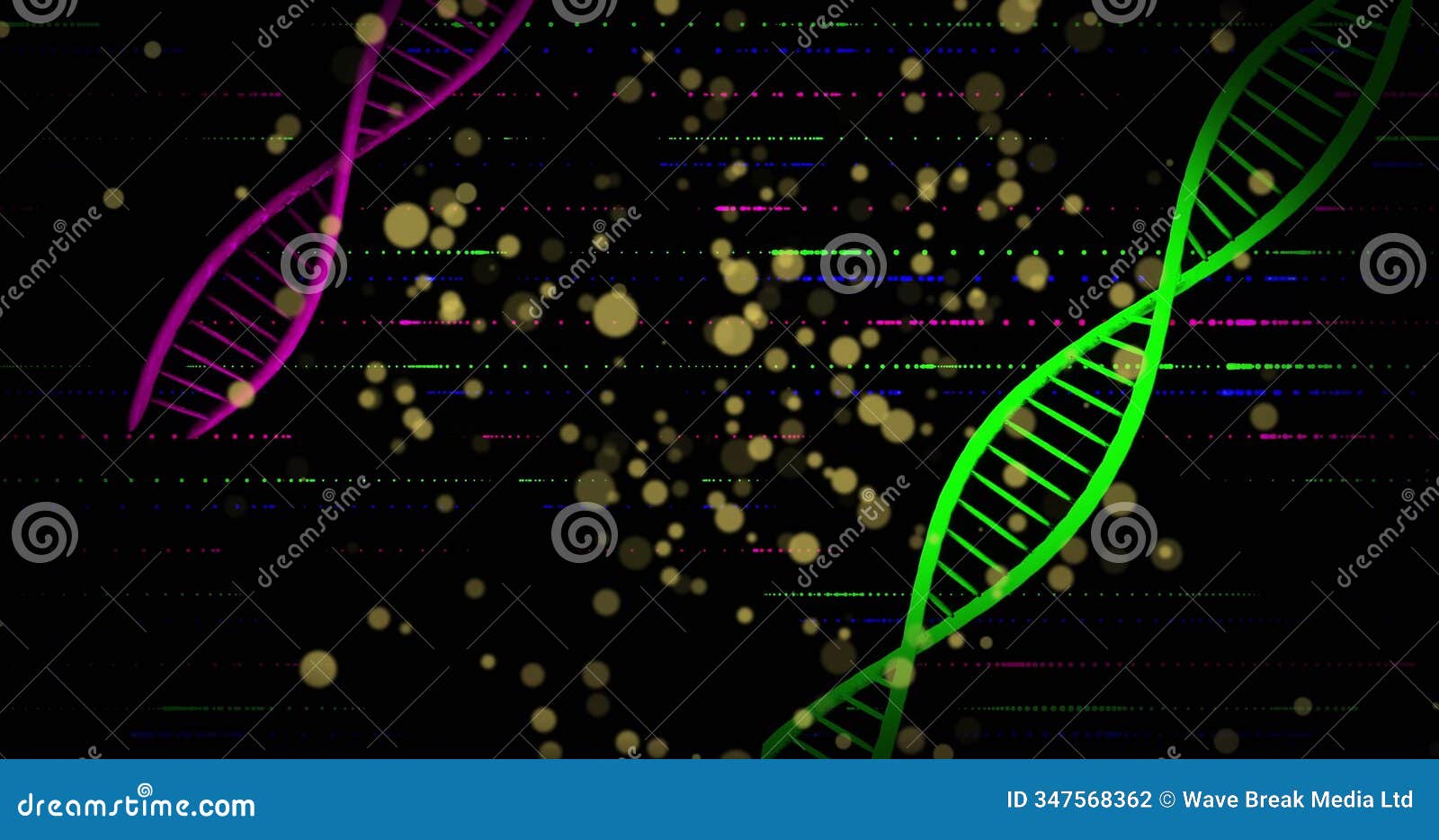 DNA Strands and Particles, Genetic Research Image Stock Photo - Image ...
