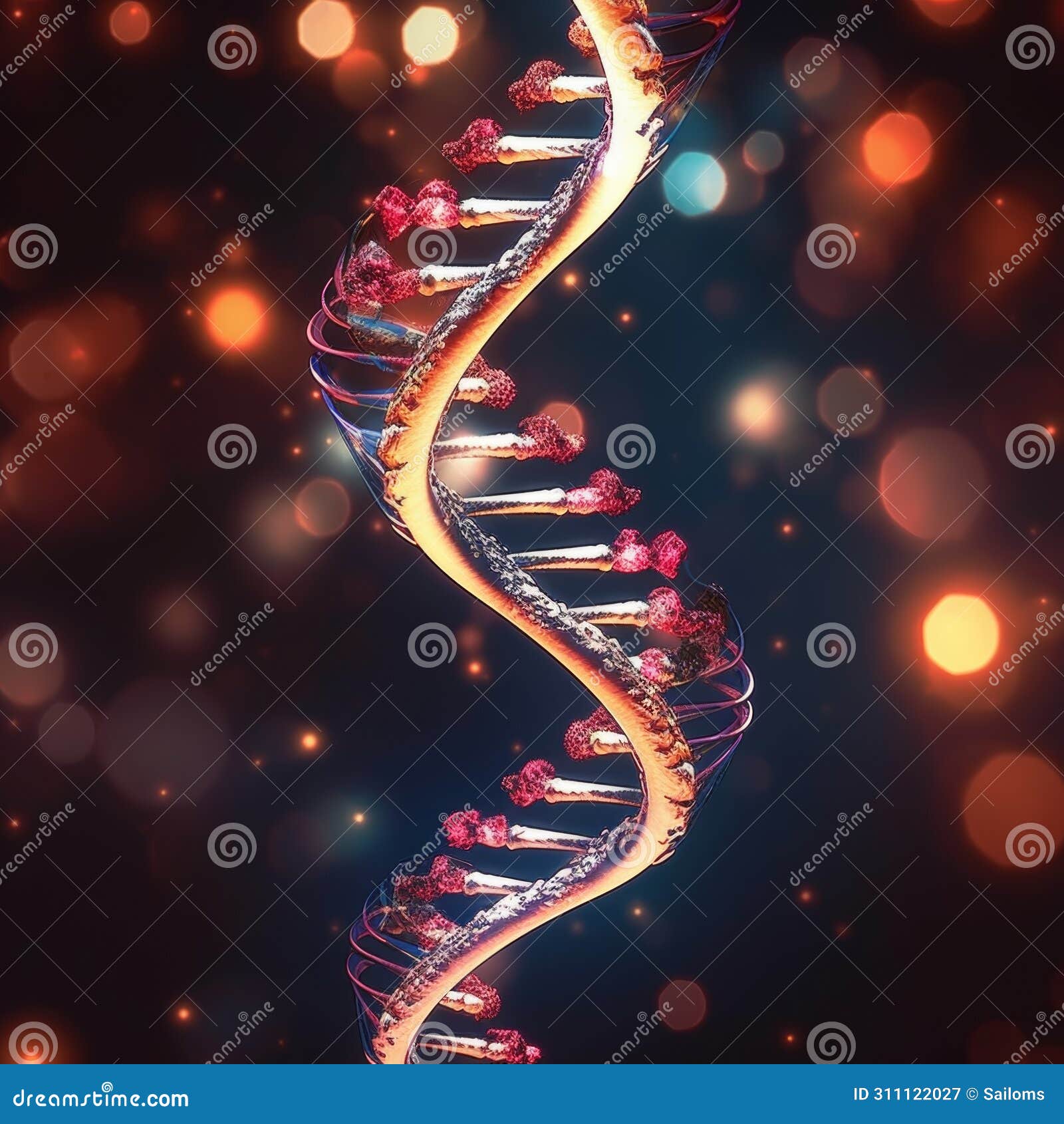Science Biotechnology DNA Illustration. Genetic Mutation, Conceptual ...