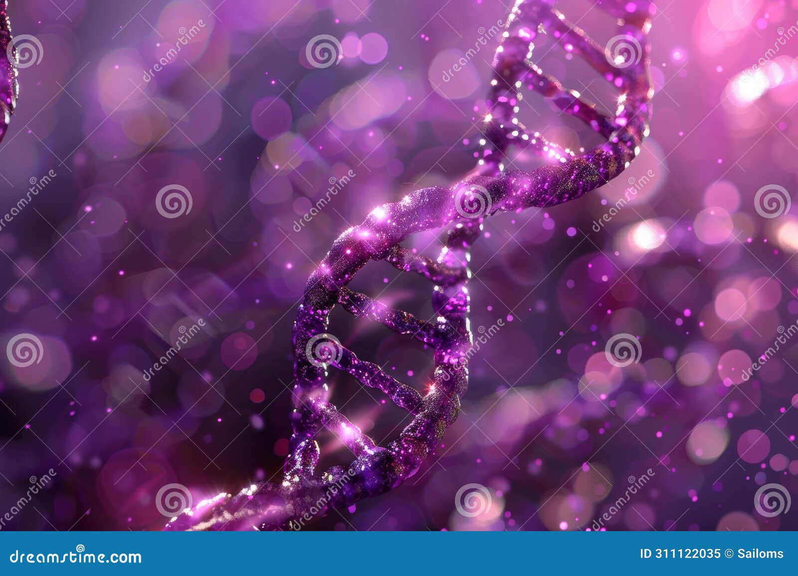 Purple Helix Human DNA Structure. Colored Genetic Code DNA Molecule ...