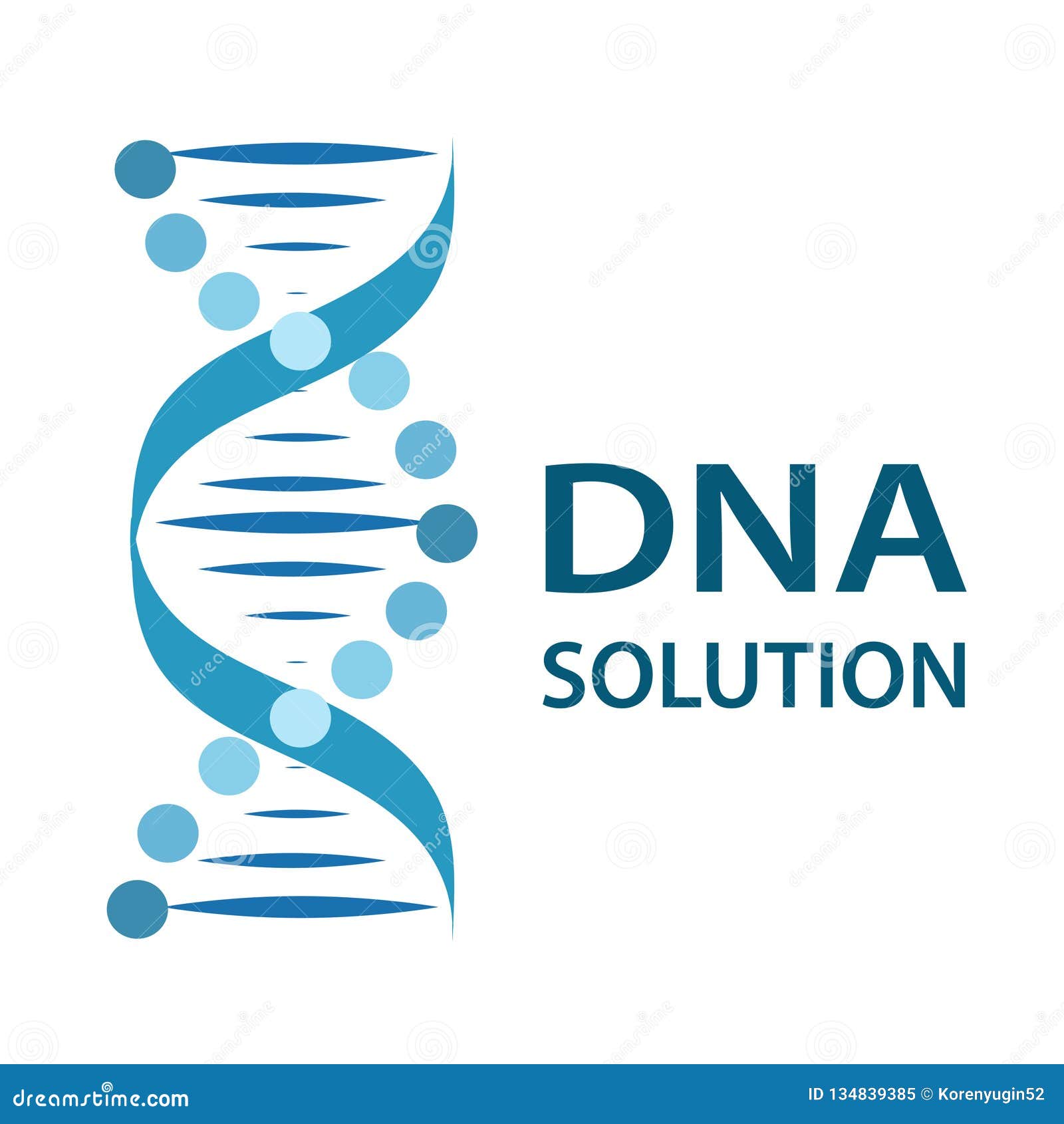 DNA Strands Solution Logo Icon Flat Design, Stock Vector Illustration ...