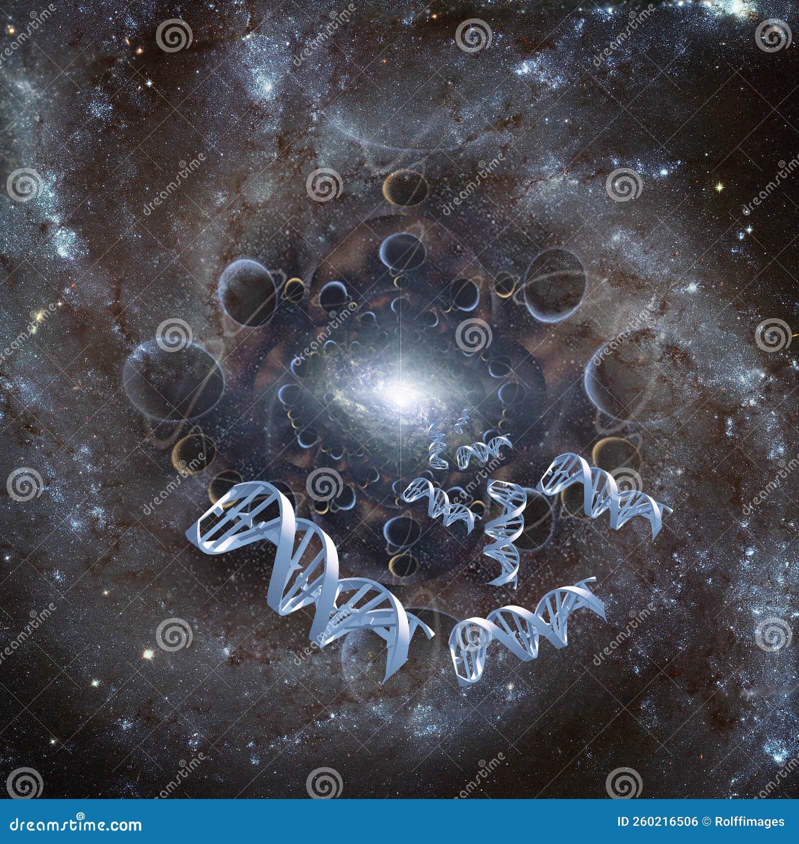 DNA Strands in Surreal Space Stock Illustration - Illustration of ...