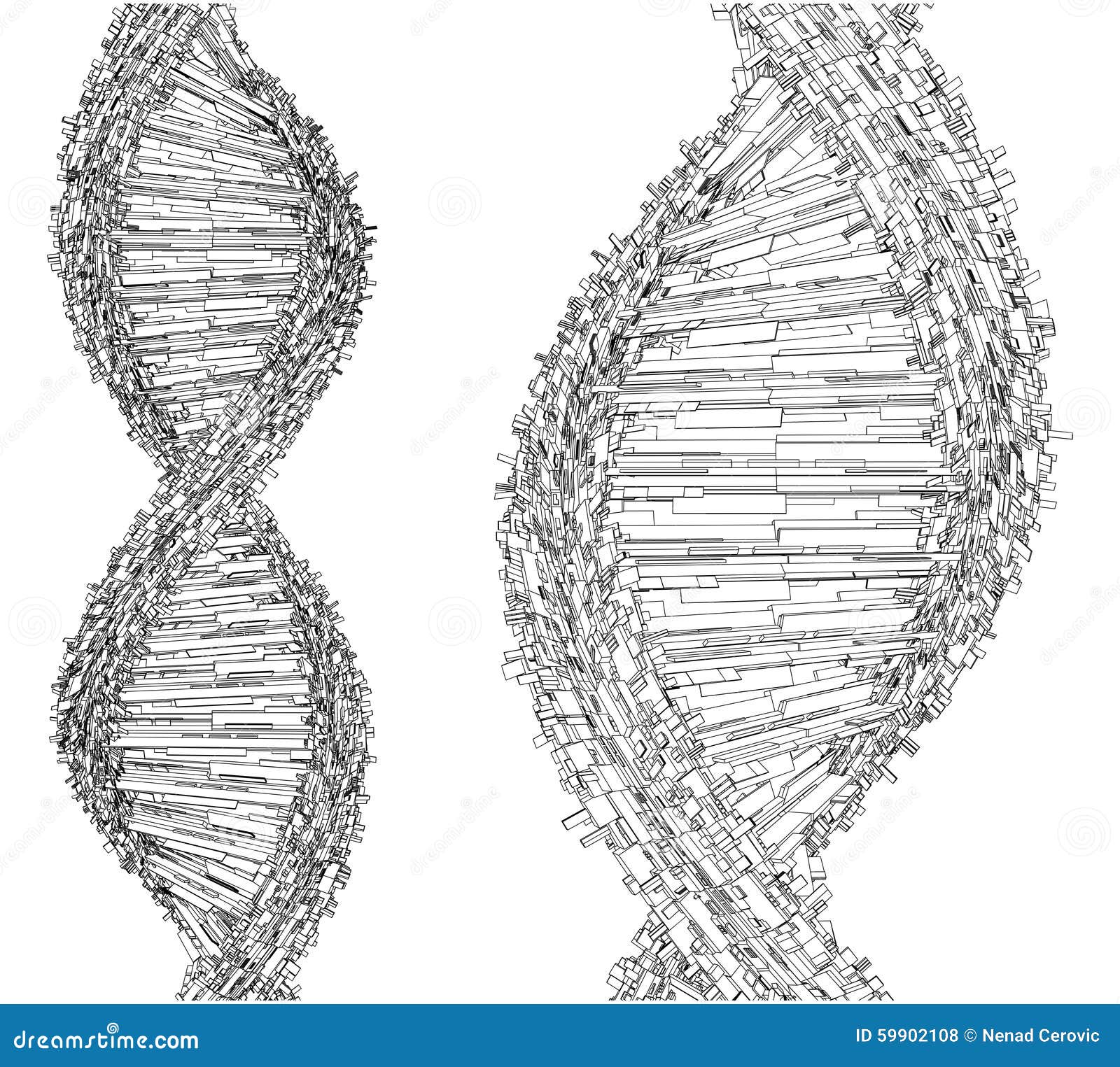 DNA String Futuristic Megalopolis Vector | CartoonDealer.com #59902095