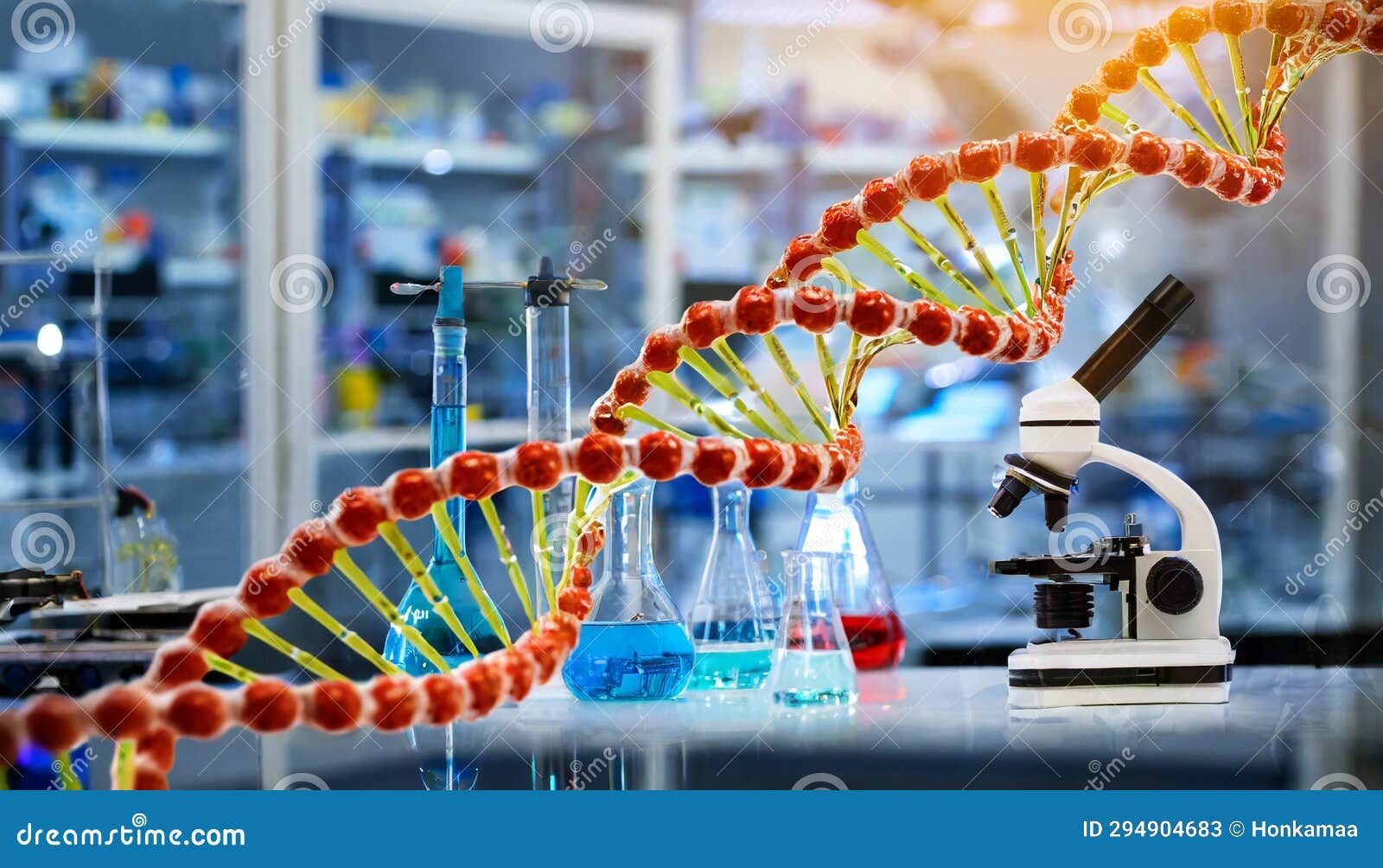 DNA String, Laboratory Background. Stock Illustration - Illustration of ...