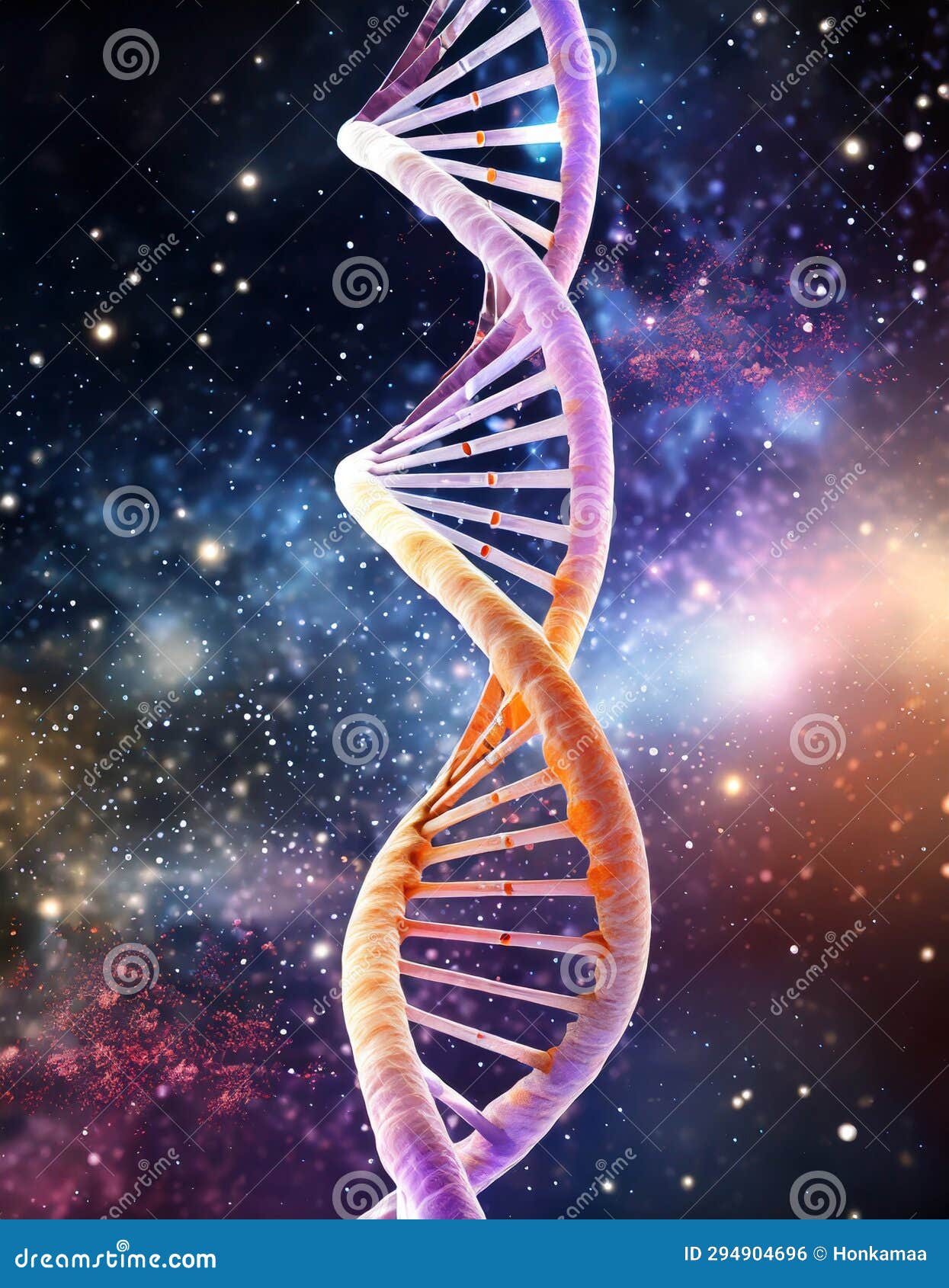 DNA String, Universe Background. Stock Illustration - Illustration of ...