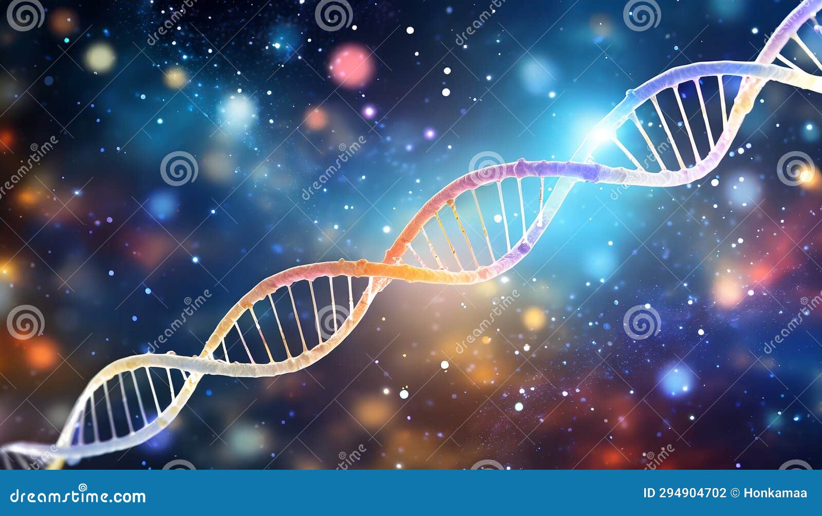 DNA String, Universe Background. Stock Illustration - Illustration of ...