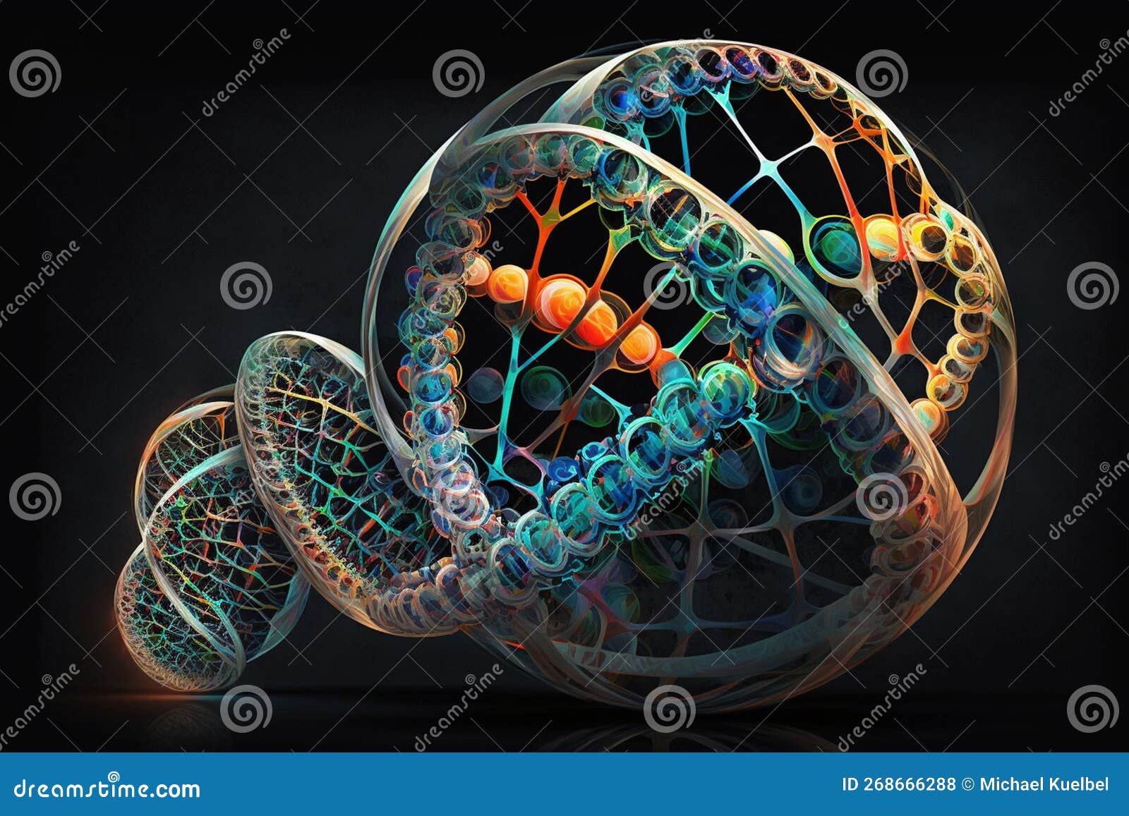 DNA Structure with Black Background Stock Photo - Image of ...