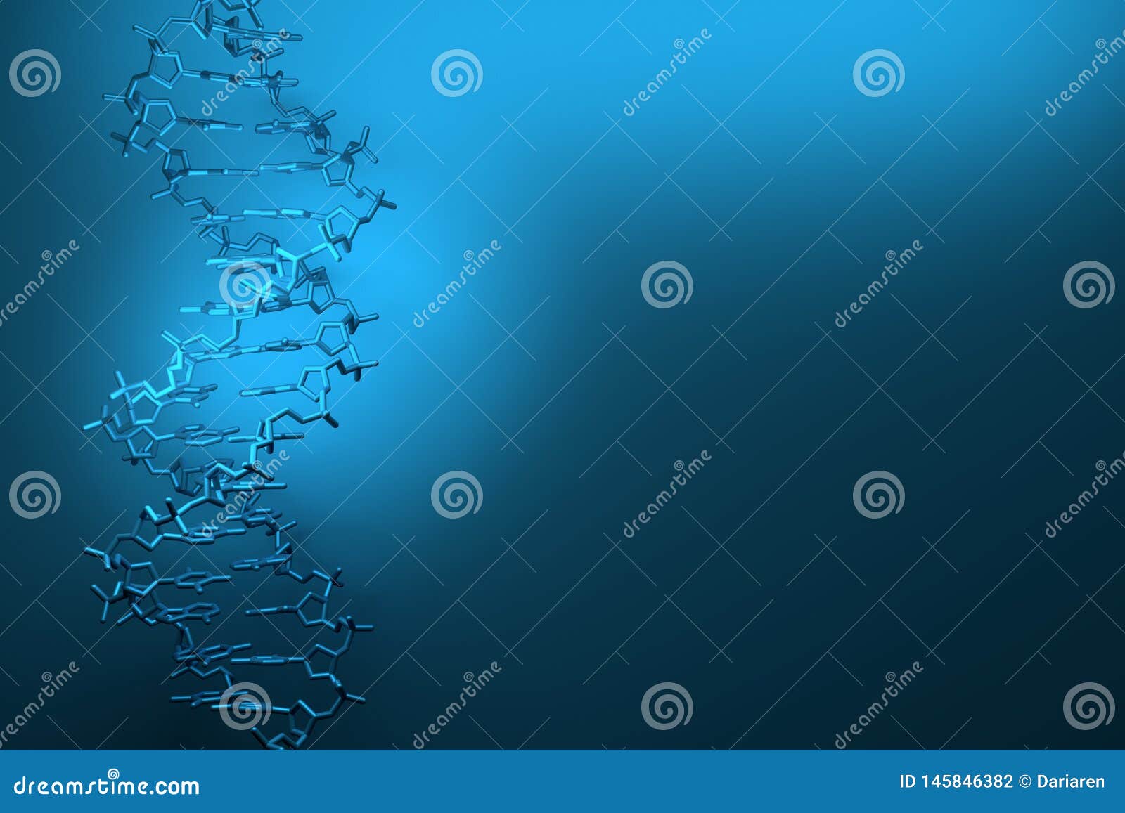 DNA Structure on Blue Background Stock Illustration - Illustration of ...