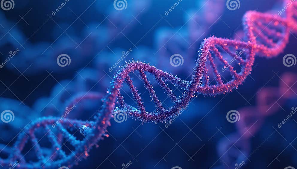 DNA Structure in Blue Background. AI Generative Stock Illustration ...