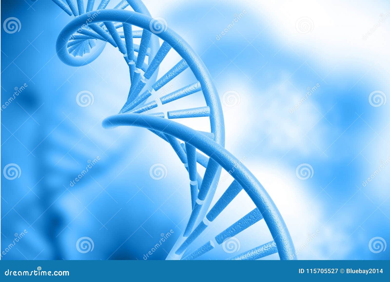 DNA Structure on Blue Background Stock Illustration - Illustration of ...