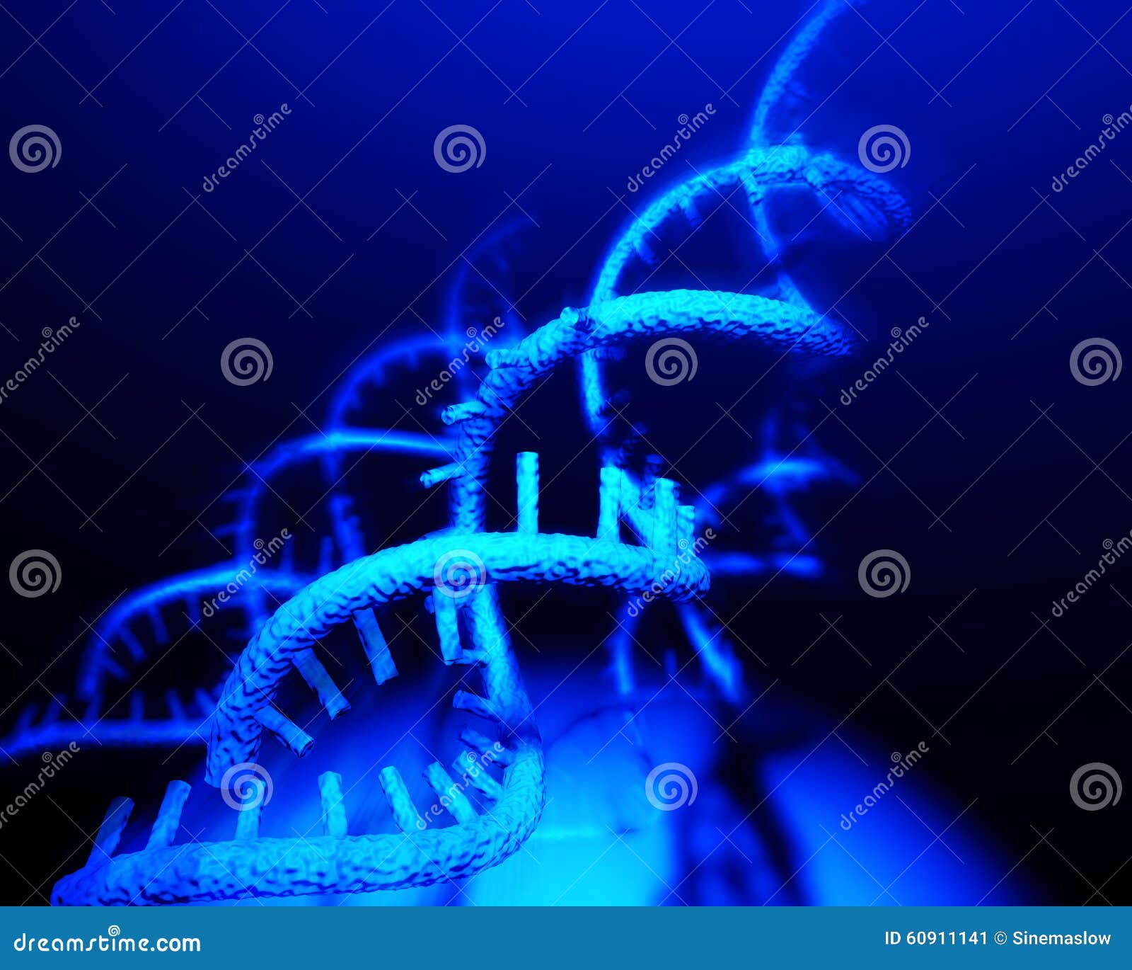 DNA Structure in Blue Colour Stock Illustration - Illustration of ...