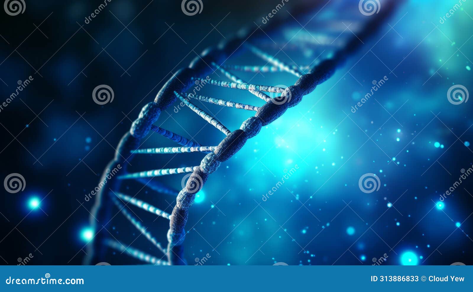 Dna Structure with a Bright Blue Glow Stock Illustration - Illustration ...