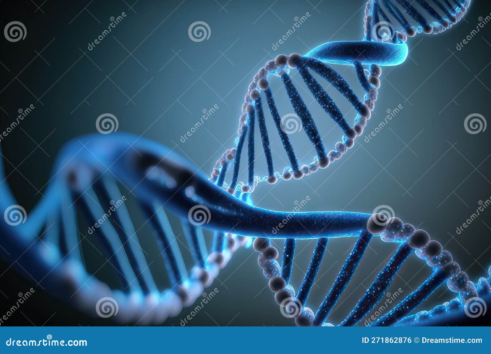 Dna Structure in Clear Blue with a Hazy Background Stock Illustration ...