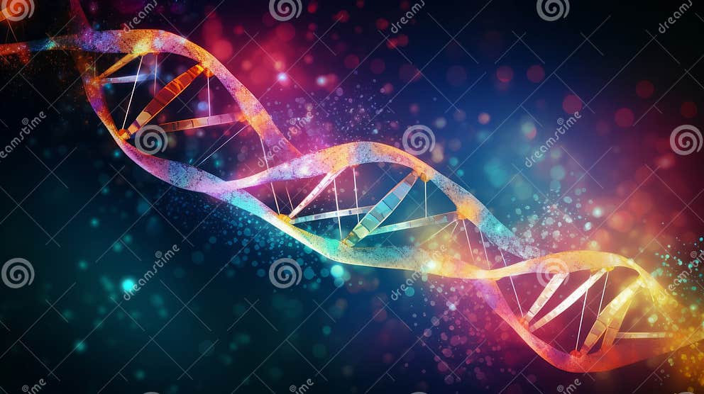 Dna Structure with Colorful Data Representation Stock Illustration ...