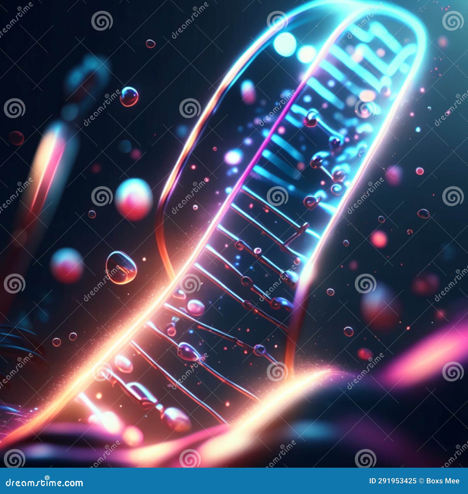 DNA Structure on a Dark Background. 3d Rendering, 3d Illustration Stock ...