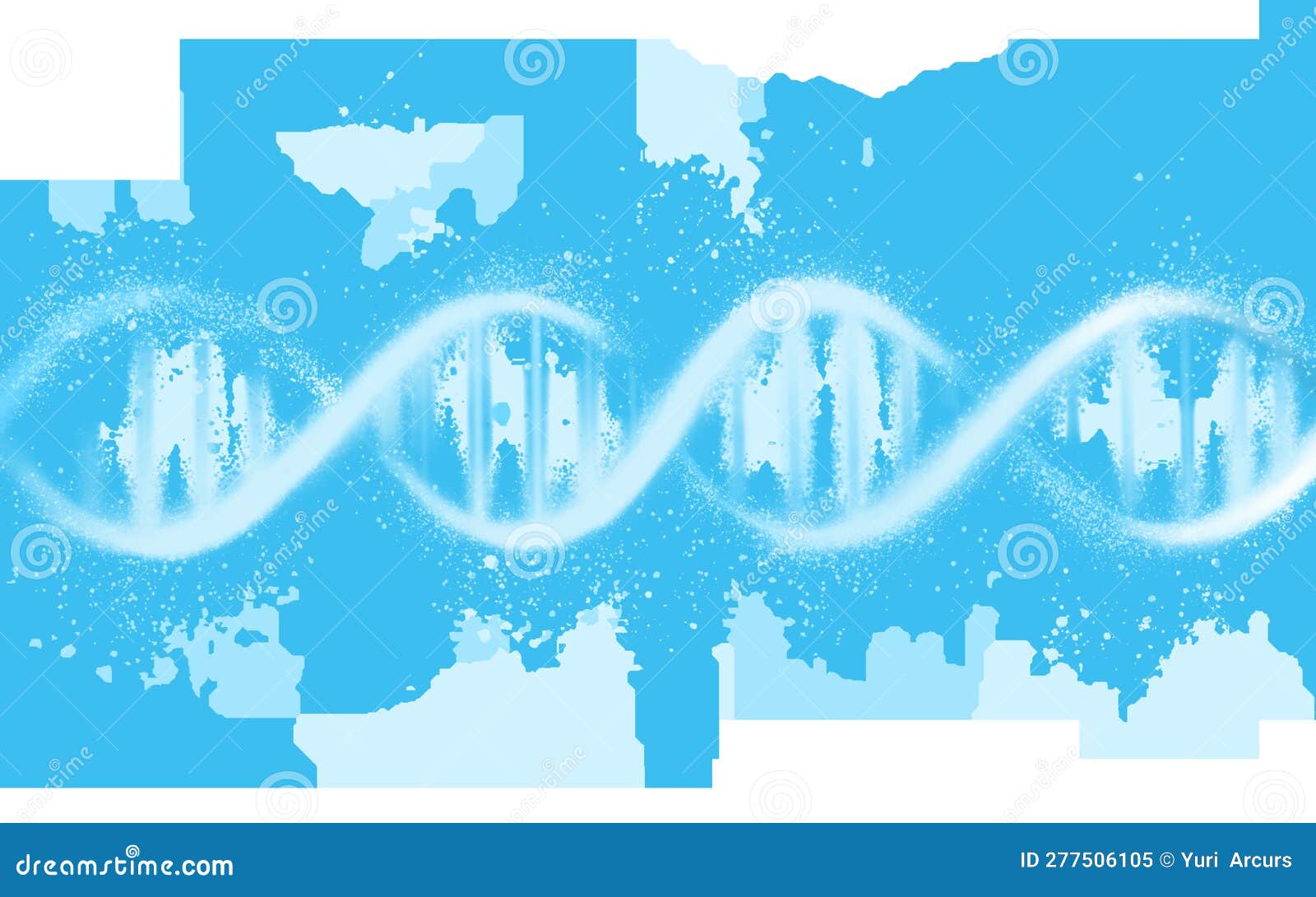 DNA Structure, Genetic Code and Science with Neon Blue Isolated on Png ...