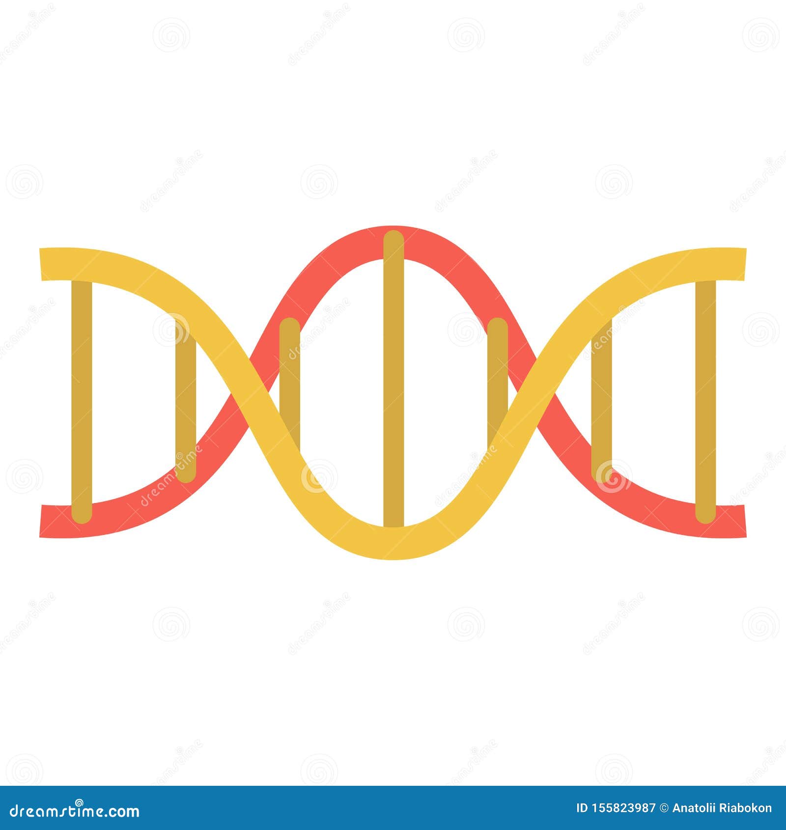 Dna Structure Icon, Flat Style Stock Vector - Illustration of isolated ...