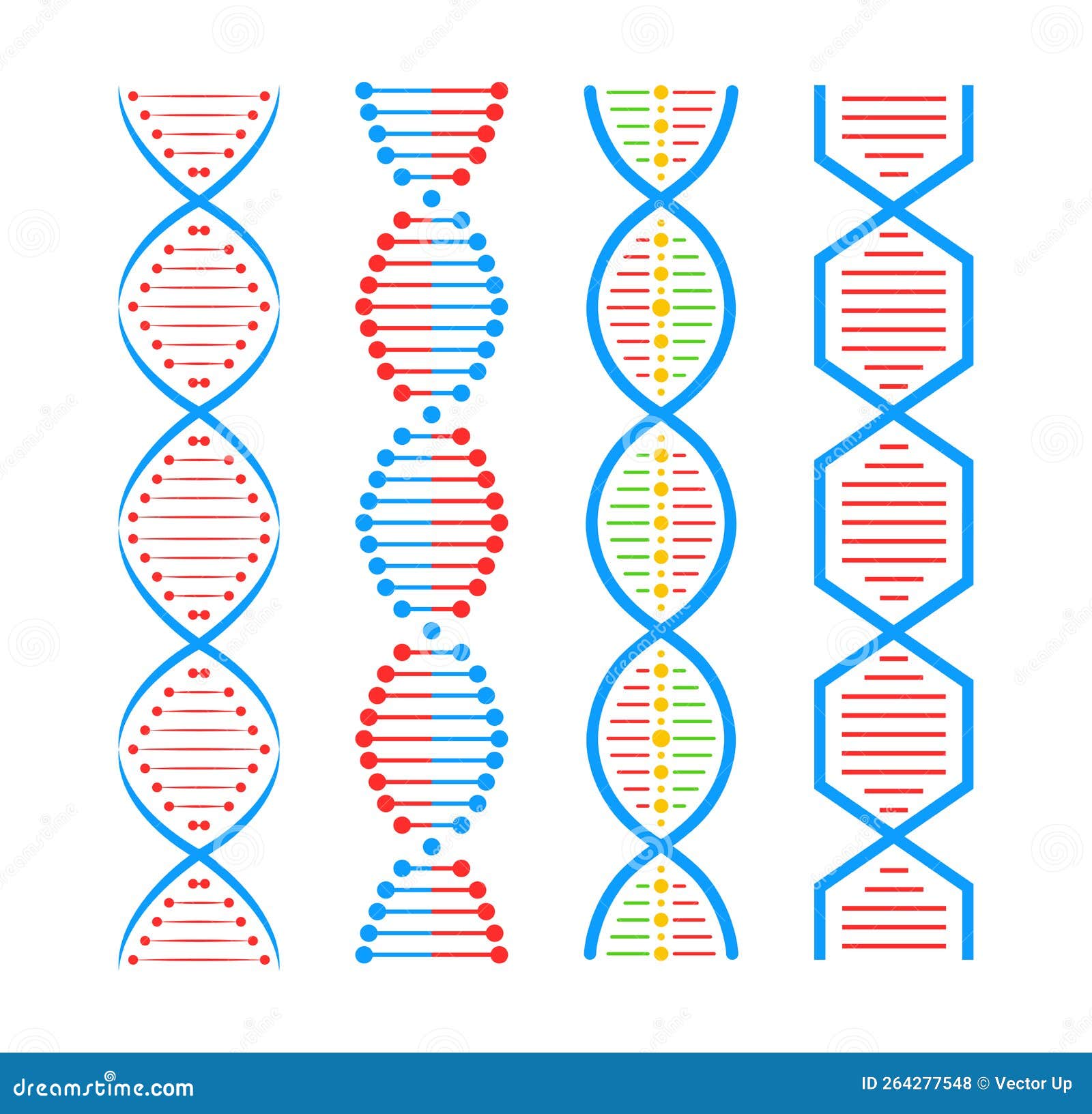 DNA Structure Icon Set. Structure Molecule and Cell, Chromosome ...