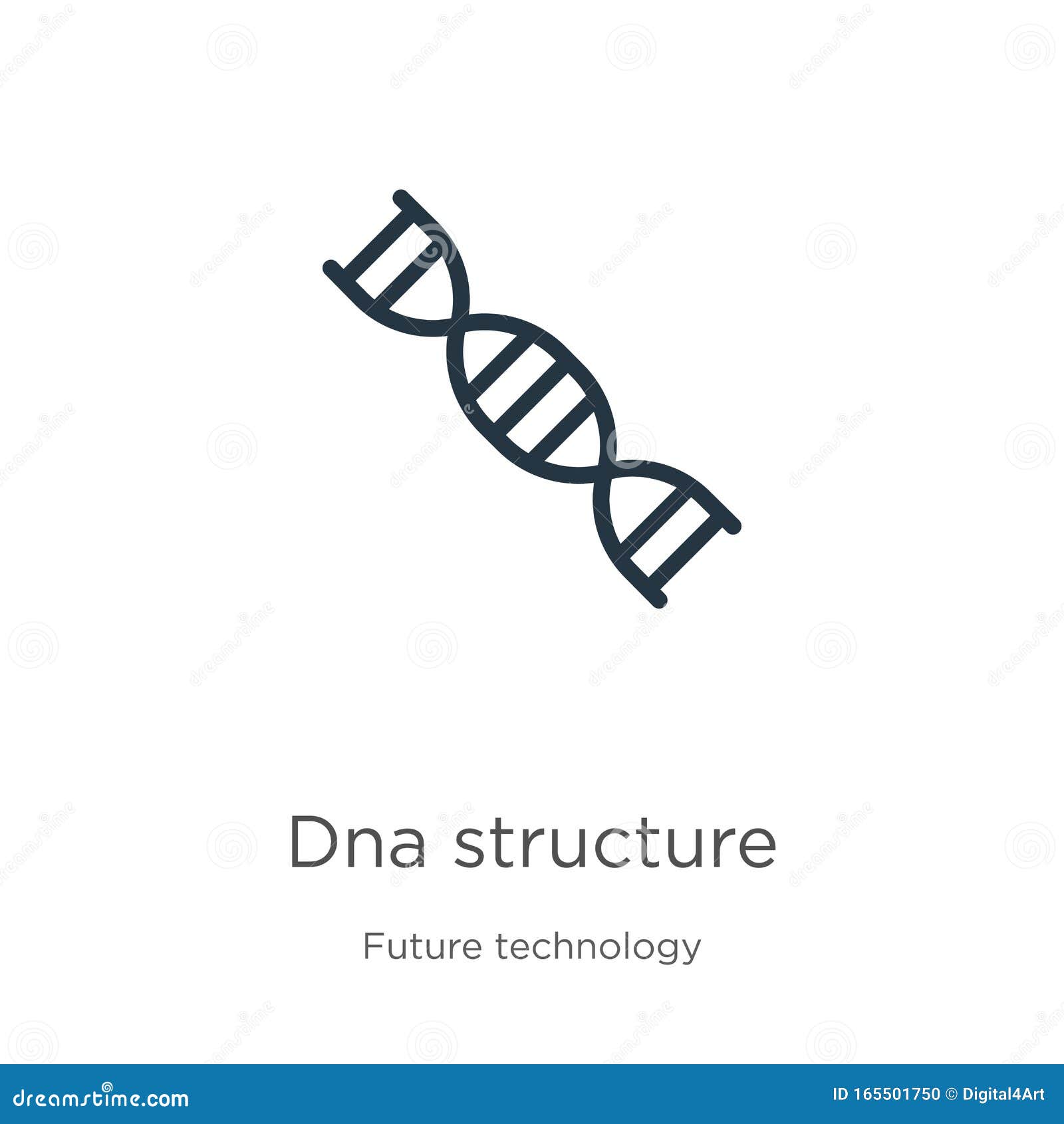 Dna Structure Icon. Thin Linear Dna Structure Outline Icon Isolated on ...