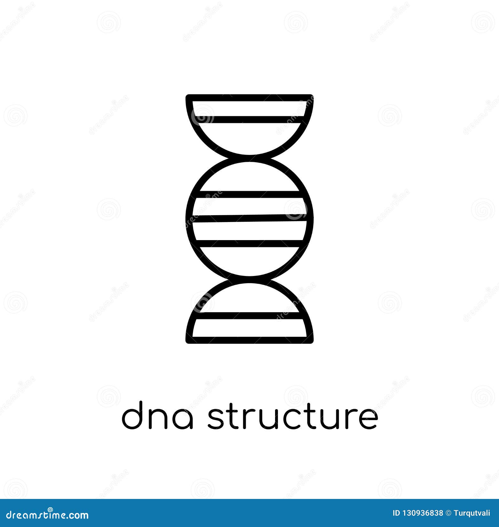Dna Structure Icon. Trendy Modern Flat Linear Vector Dna Structu Stock ...