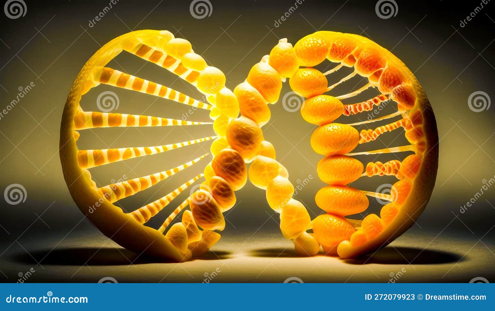 Dna Structure Made Out of Oranges and Lemons. Generative AI Stock ...