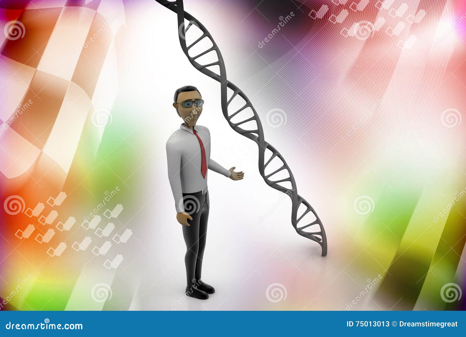 Dna structure with man stock illustration. Illustration of idea - 75013013