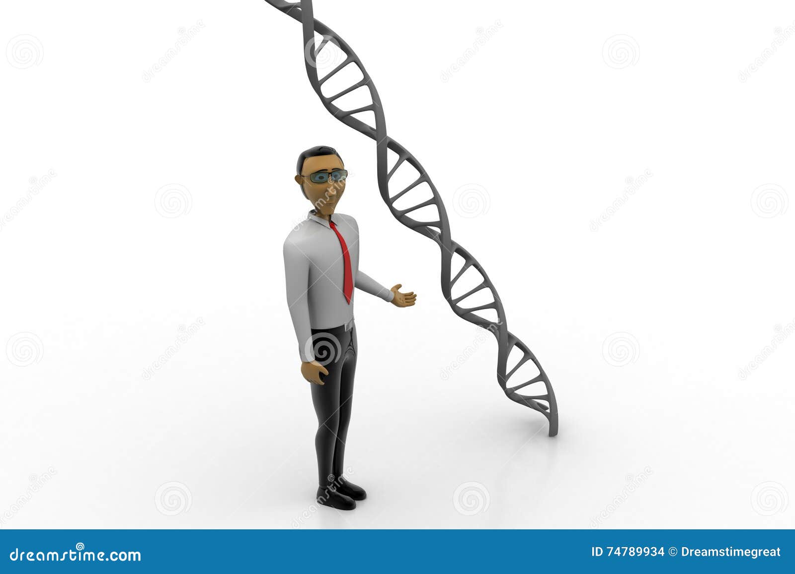Dna structure with man stock illustration. Illustration of medicine ...