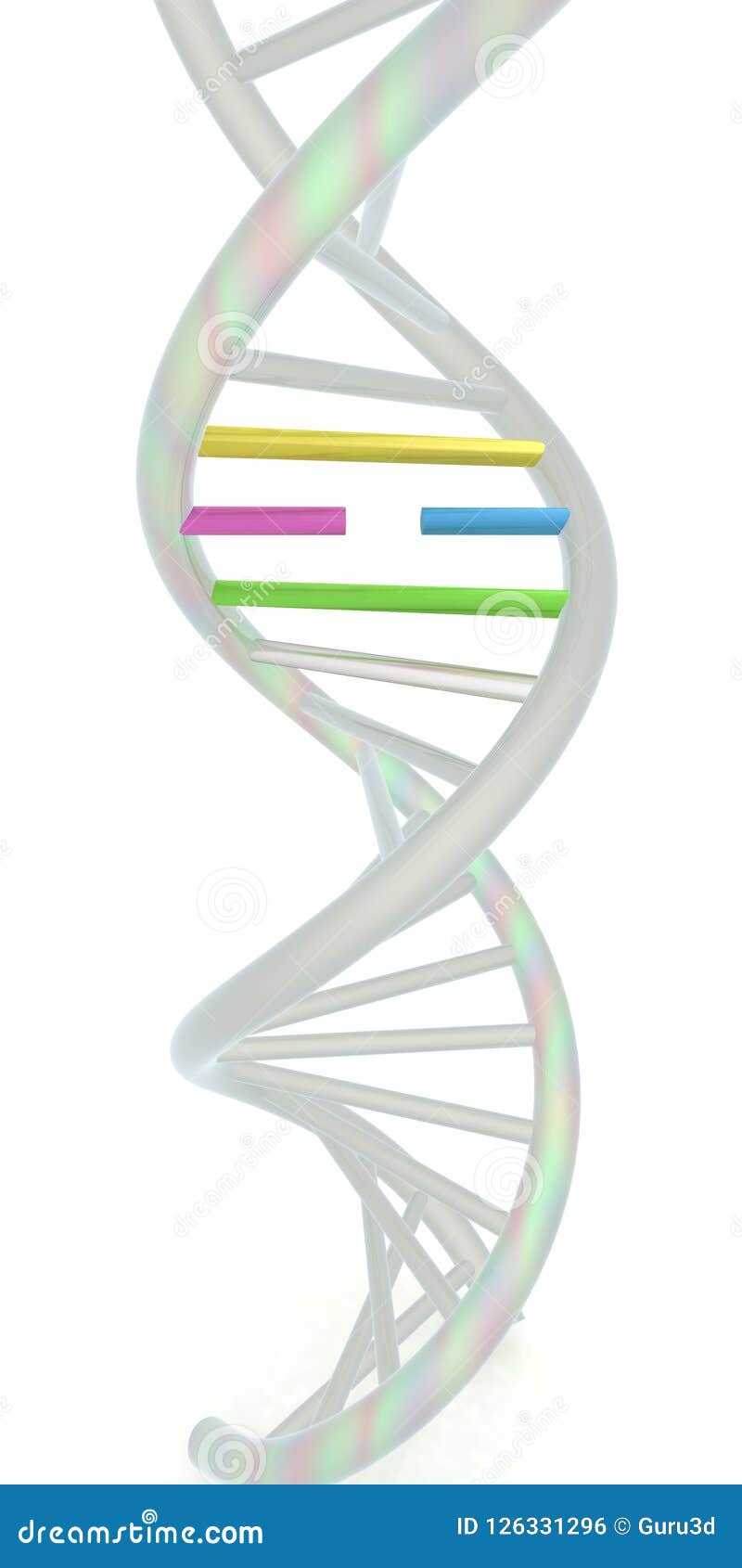 DNA Structure Model on White. 3d Illustration Stock Illustration ...