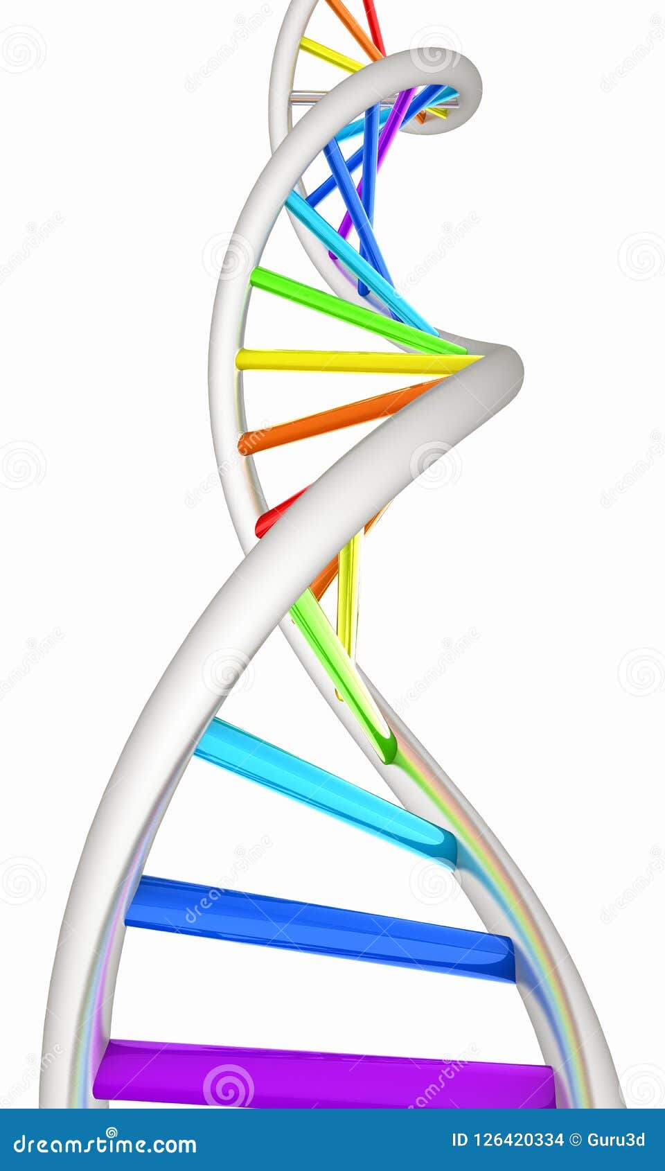 DNA Structure Model on White Stock Illustration - Illustration of ...