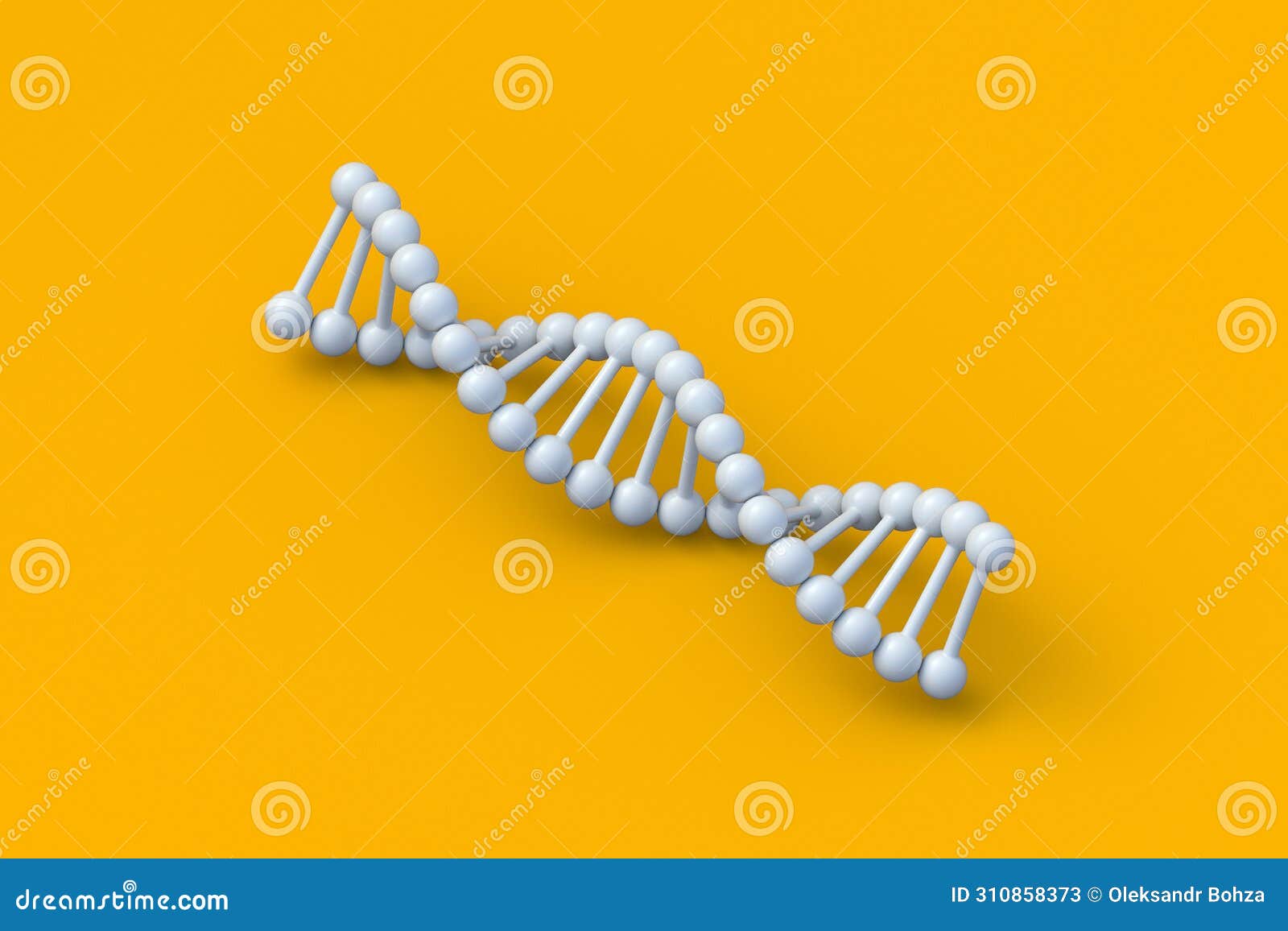 DNA Structure on Orange Background. Spiral Molecule Model. Genetic ...