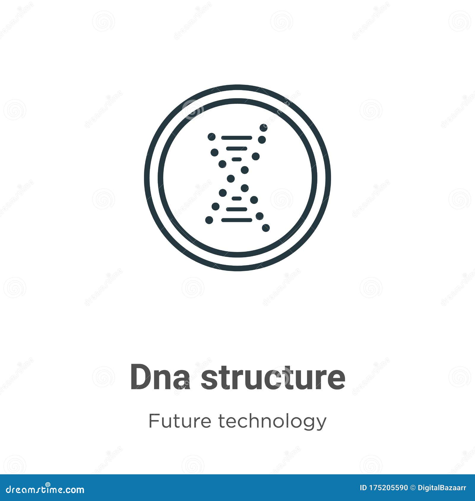 Dna Structure Outline Vector Icon. Thin Line Black Dna Structure Icon ...