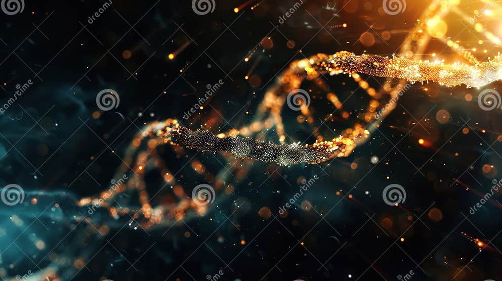 DNA Structure Realistic Model. Black Background. Science Genetic ...