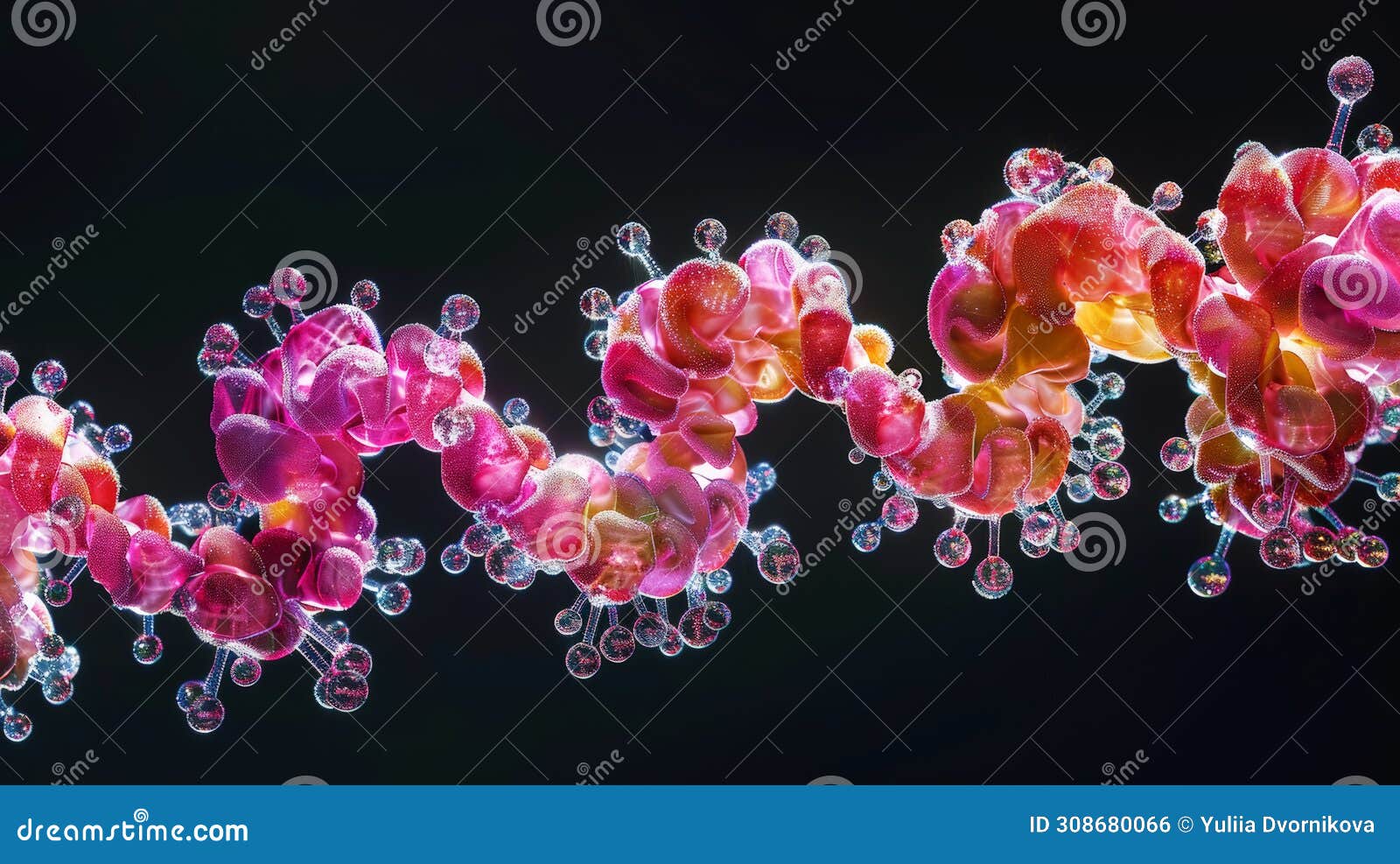 DNA Structure Realistic Model. Black Background. Science Genetic ...