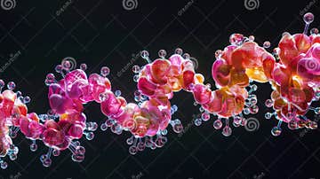 DNA Structure Realistic Model. Black Background. Science Genetic ...